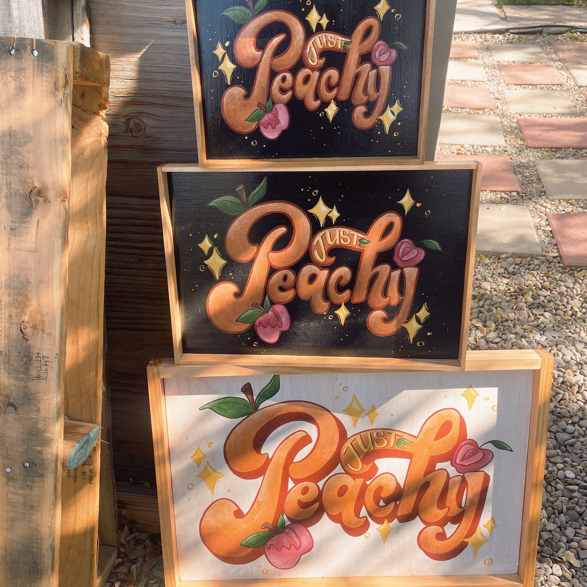 Just Peachy Hand-painted Wooden Framed Signs – Artfully Morgan